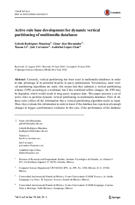 (PDF) Active rule base development for dynamic vertical partitioning of ...
