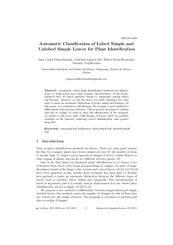 (PDF) Automatic Classification of Lobed Simple and Unlobed Simple ...