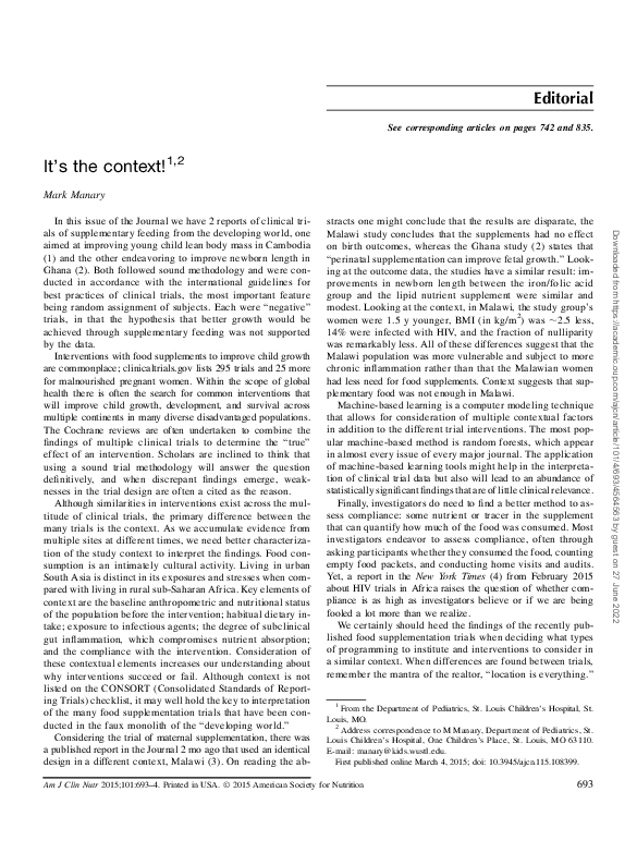 (PDF) It's the context!