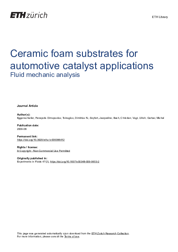 (PDF) Ceramic foam substrates for automotive catalyst applications ...
