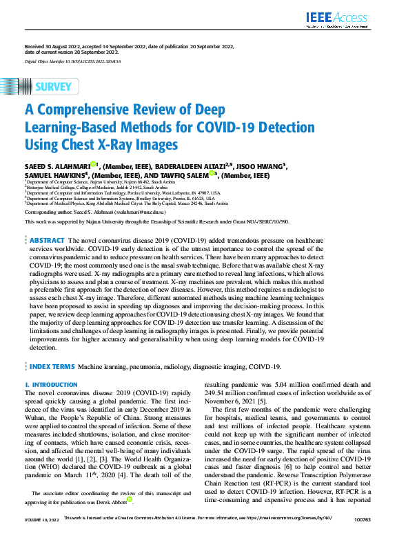 (PDF) A Comprehensive Review of Deep Learning-Based Methods for COVID-19 Detection Using Chest X ...