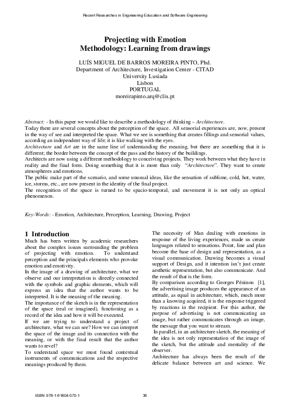 (PDF) Projecting with emotion methodology: learning from drawings | Luis Moreira Pinto ...
