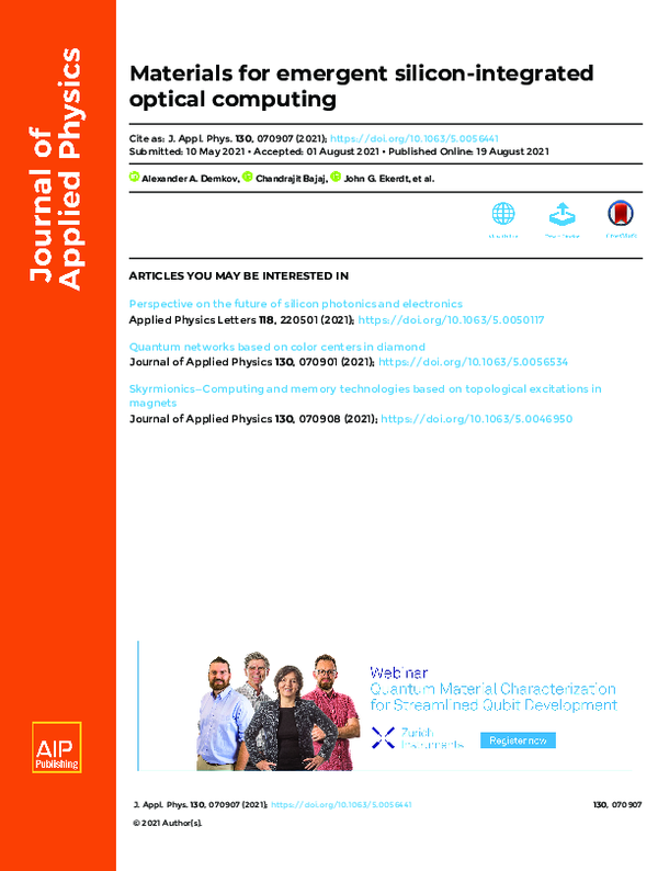 (PDF) Materials for emergent silicon-integrated optical computing