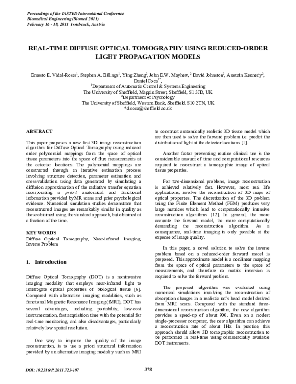 (PDF) Real-Time Diffuse Optical Tomography using Reduced-Order Light Propagation Models