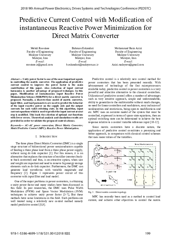 (PDF) Predictive current control with modification of instantaneous reactive power minimization ...