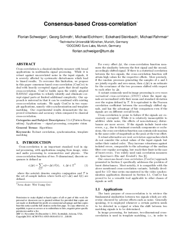 (PDF) Consensus-based cross-correlation