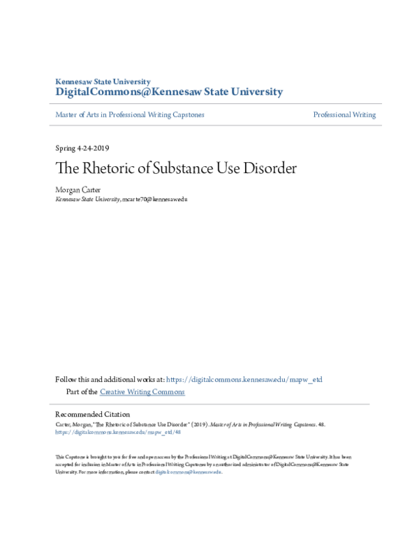 (PDF) The Rhetoric of Substance Use Disorder