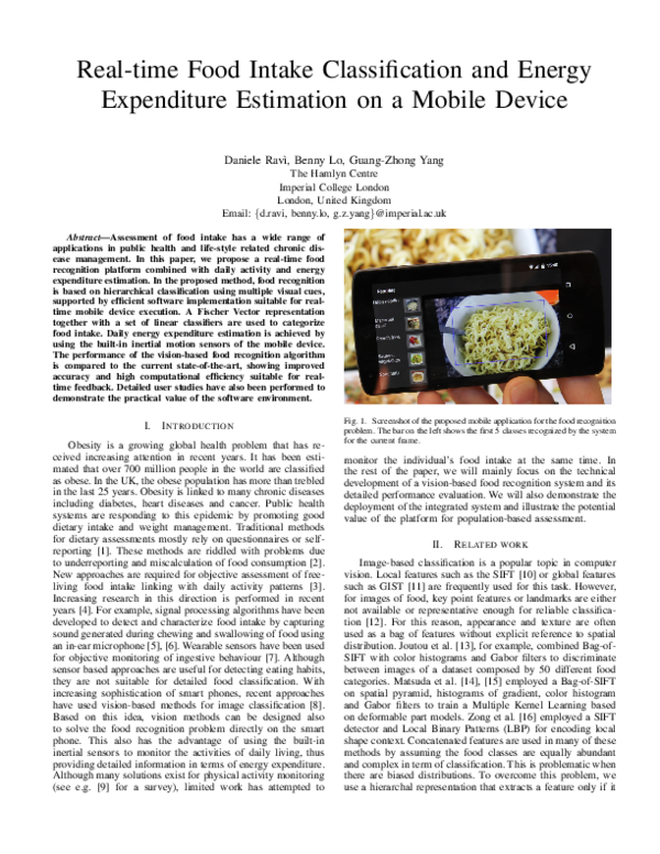 (PDF) Real-time food intake classification and energy expenditure ...