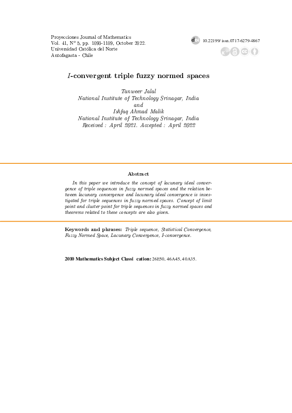 Pdf I Convergent Triple Fuzzy Normed Spaces