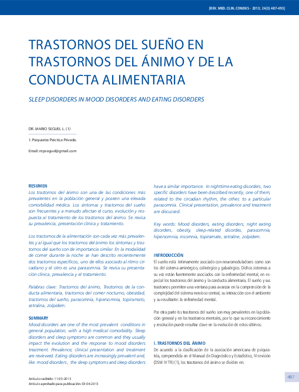 (PDF) Trastornos del sueño en trastornos del ánimo y de la conducta ...
