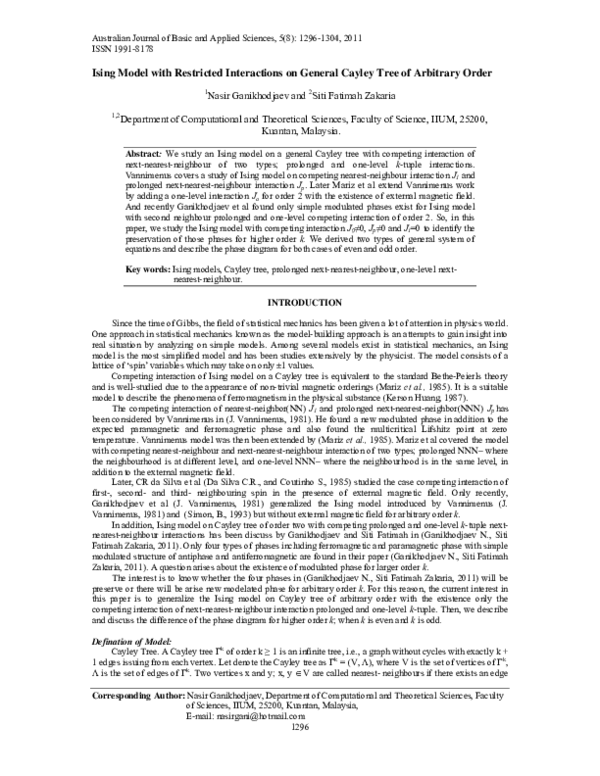 (PDF) Attractors on Ising model with restricted interactions on Cayley tree of order 2