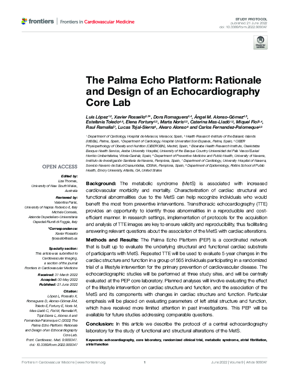(PDF) The Palma Echo Platform: Rationale and Design of an ...
