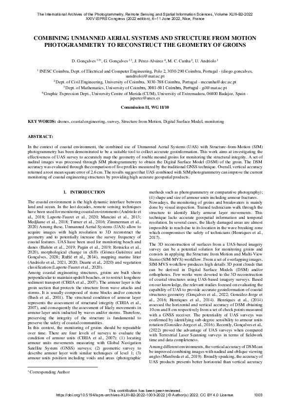Pdf Combining Unmanned Aerial Systems And Structure From Motion Photogrammetry To Reconstruct 