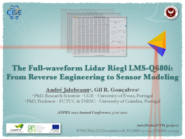 Pdf The Full Waveform Lidar Riegl Lms Q680i From Reverse Engineering To Sensor Modeling Gil