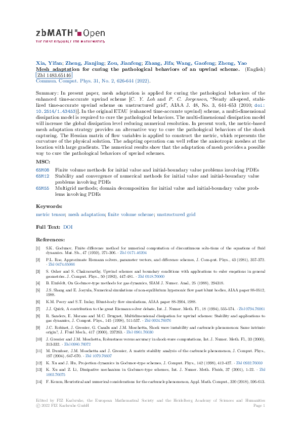(PDF) Mesh Adaptation for Curing the Pathological Behaviors of an ...