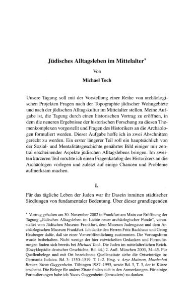 (PDF) Jüdisches Alltagsleben im Mittelalter