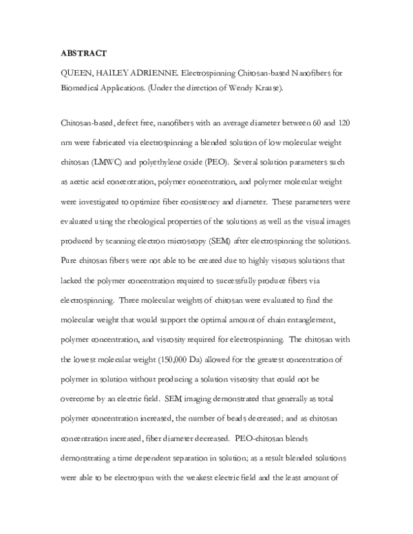 (PDF) Electrospinning Chitosan-Based Nanofibers for Biomedical Applications