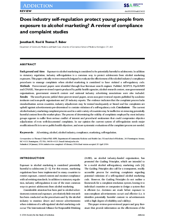 (PDF) Does industry self-regulation protect young people from exposure ...
