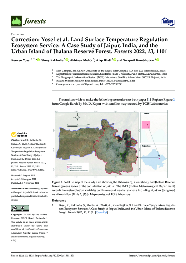 (PDF) Correction: Yosef et al. Land Surface Temperature Regulation ...
