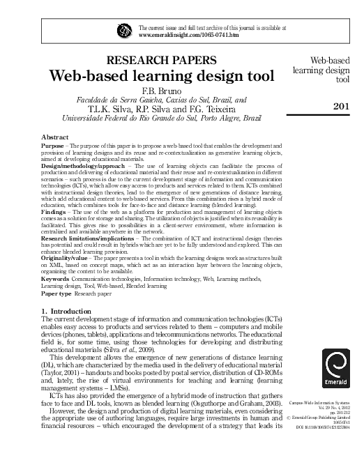 (PDF) Web‐based learning design tool