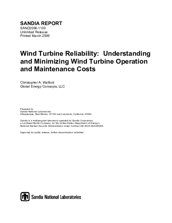 (PDF) Wind turbine reliability :understanding and minimizing wind ...