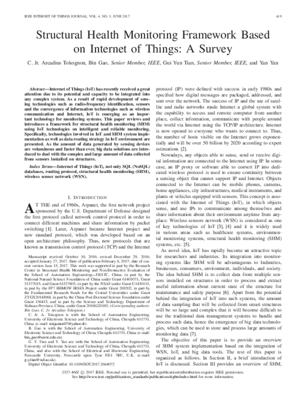 (PDF) IoT Framework for Structural Health Monitoring