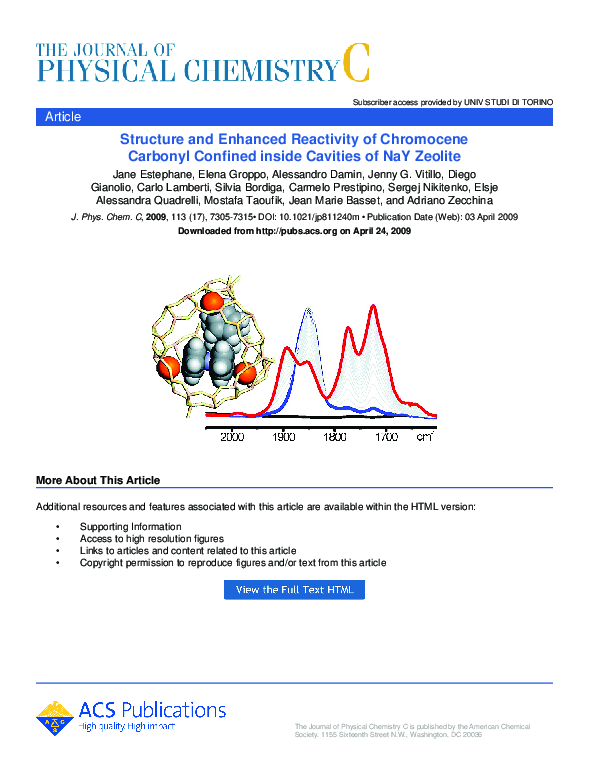 (PDF) Structure and Enhanced Reactivity of Chromocene Carbonyl Confined ...