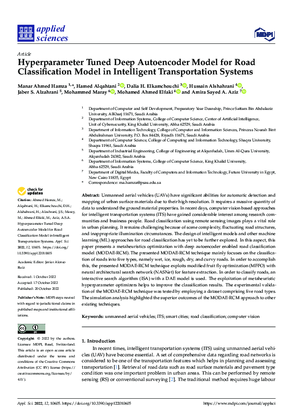 (PDF) Hyperparameter Tuned Deep Autoencoder Model for Road ... (PDF) Hyperparameter Tuned Deep Autoencoder Model for Road ...