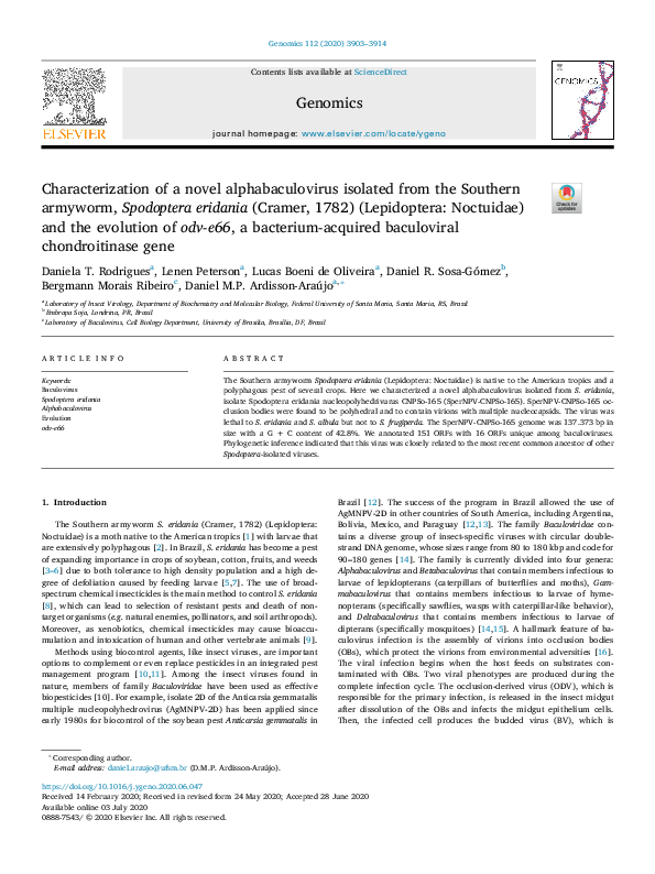(PDF) Characterization of a novel alphabaculovirus isolated from the ...