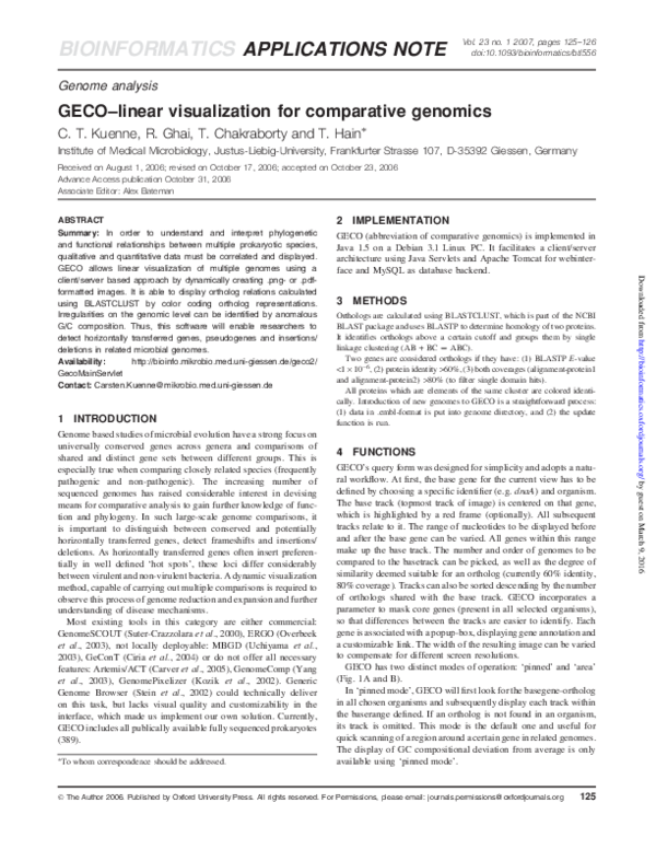(PDF) Bioinformatics Applications Note | Paul Craig - Academia.edu