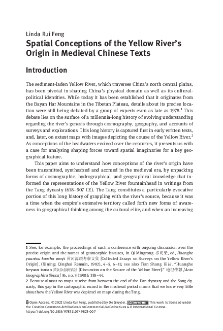 (PDF) Spatial Conceptions of the Yellow River's Origin in Medieval ...