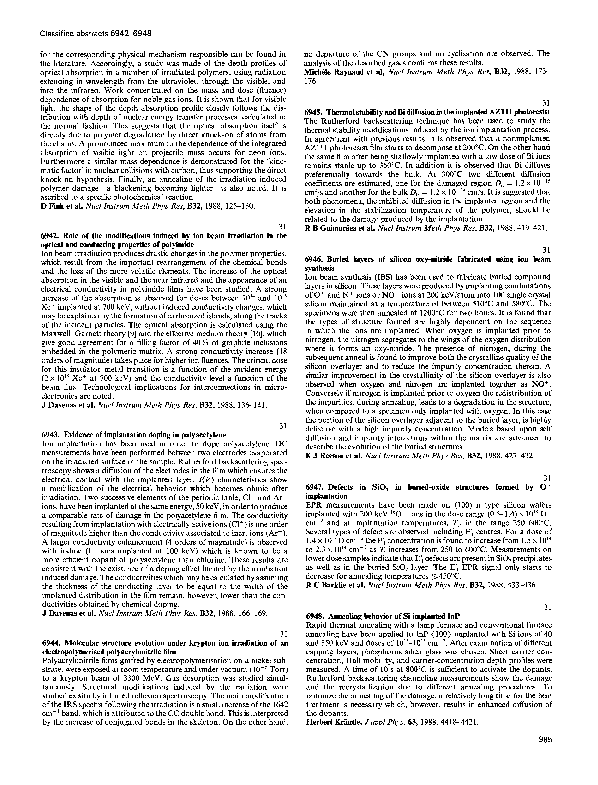 (PDF) Defects in SiO2 in buried-oxide structures formed by O+ implantation
