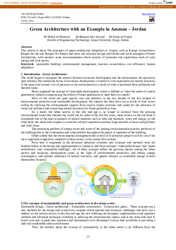 (PDF) Green Architecture with an Example in Amman – Jordan