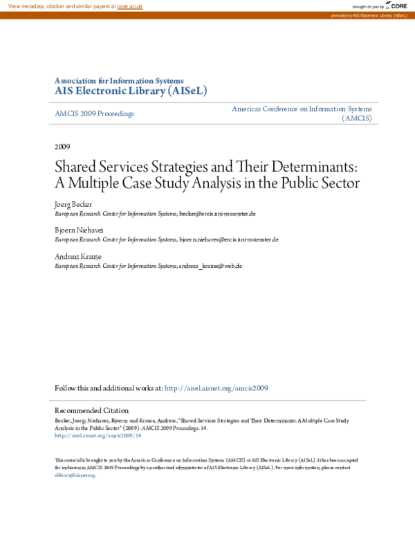 (PDF) Shared services strategies and their determinants: A multiple ...