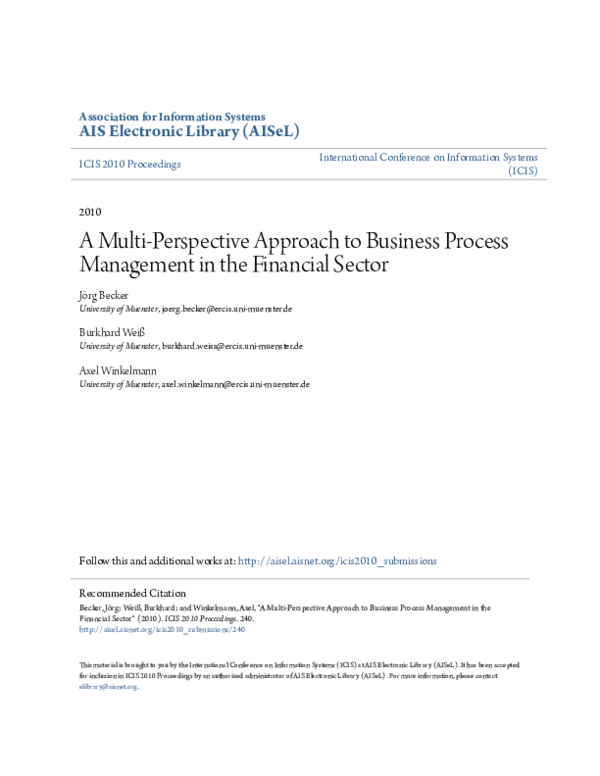 (PDF) A Multi-Perspective Approach to Business Process Management in ...