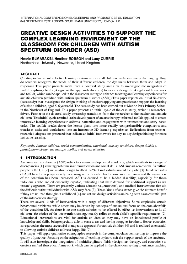 (PDF) Creative Design Activities to Support the Complex Learning ...