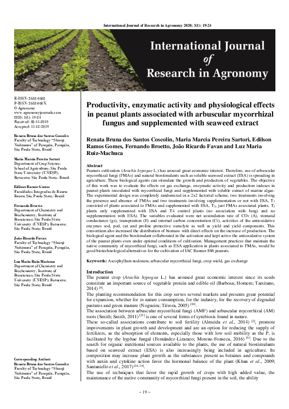 (PDF) Effects of Mycorrhizal Fungi and Seaweed on Peanuts