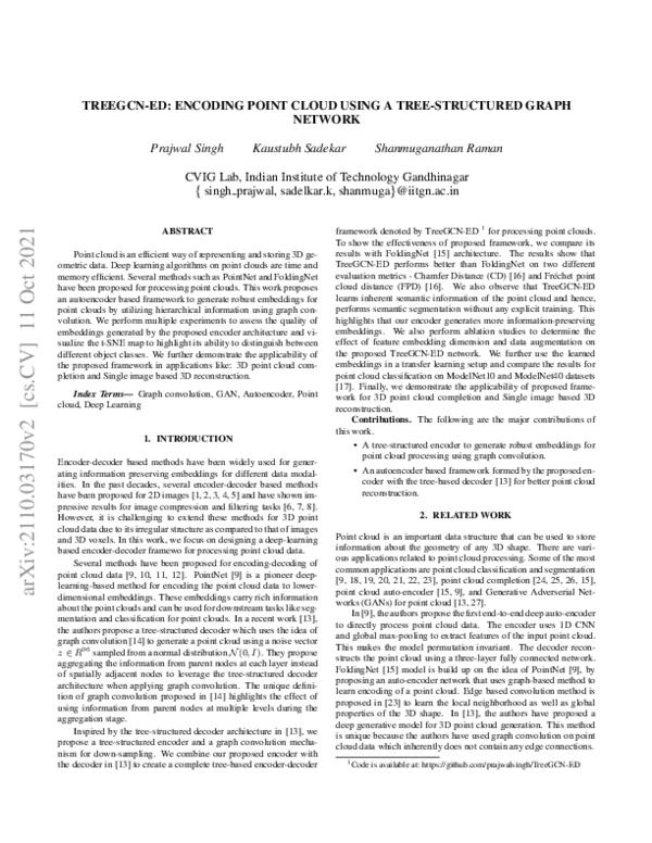 (PDF) TreeGCN-ED: Encoding Point Cloud using a Tree-Structured Graph ...