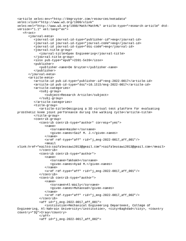 Designing a 3D virtual test platform for evaluating prosthetic knee ...