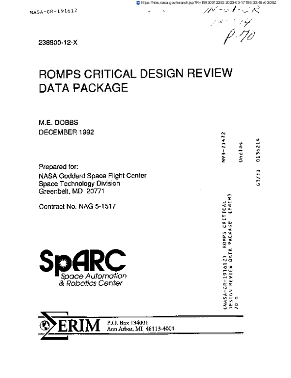 (PDF) ROMPS critical design review data package