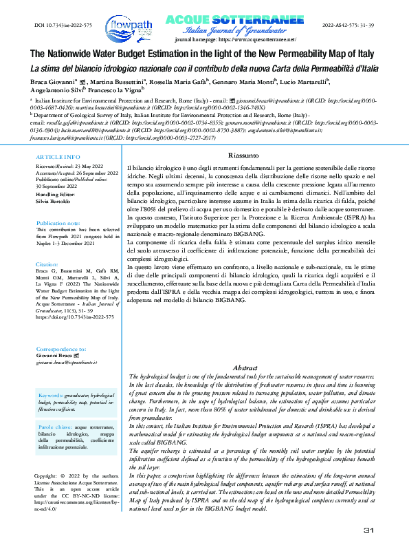 (PDF) The Nationwide Water Budget Estimation in the light of the New ...