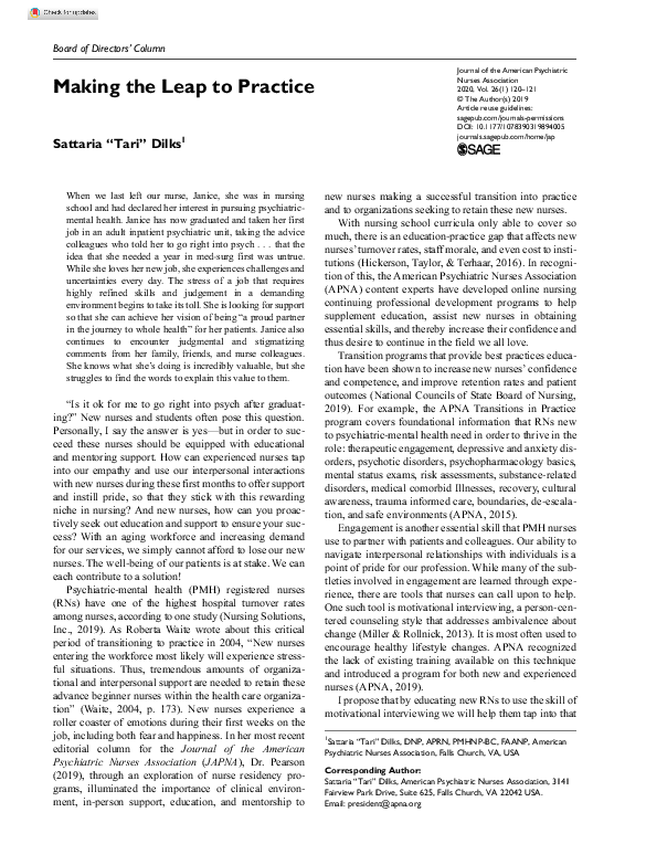 (PDF) Making the Leap to Practice