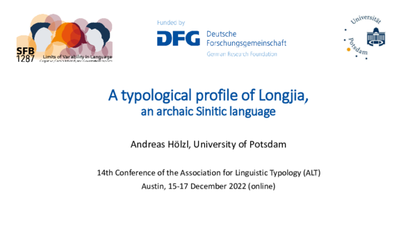 (PDF) A typological profile of Longjia, an archaic Sinitic language