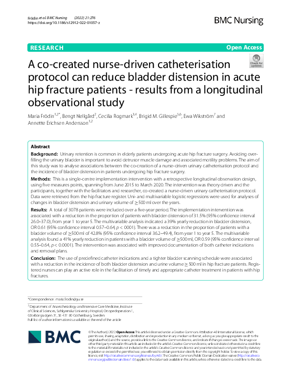 (PDF) A co-created nurse-driven catheterisation protocol can reduce ...