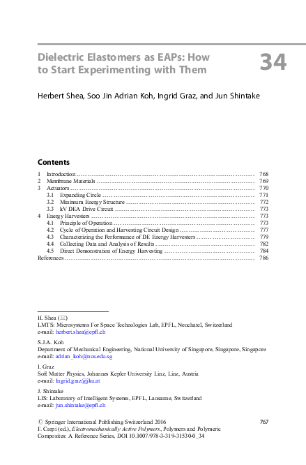 (PDF) Dielectric Elastomers as EAPs: How to Start Experimenting with Them