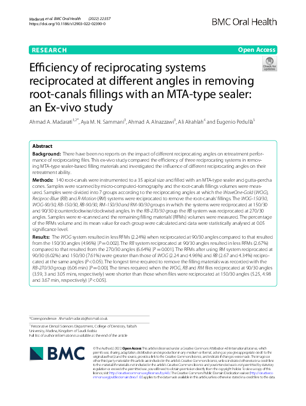 (PDF) Efficiency of reciprocating systems reciprocated at different ...