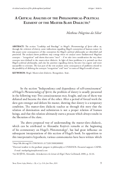 (PDF) A Critical Analysis of the Philosophical-Political Element of the ...