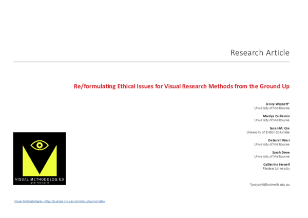 (PDF) Re/formulating Ethical Issues for Visual Research Methods