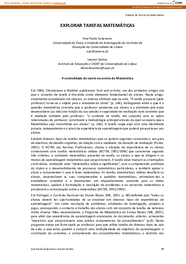 (PDF) Explorar tarefas matemáticas