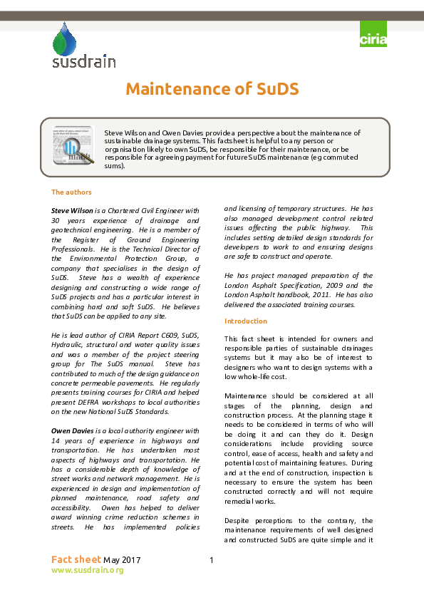 (PDF) Maintenance of SUDS | Ronald Wentink - Academia.edu